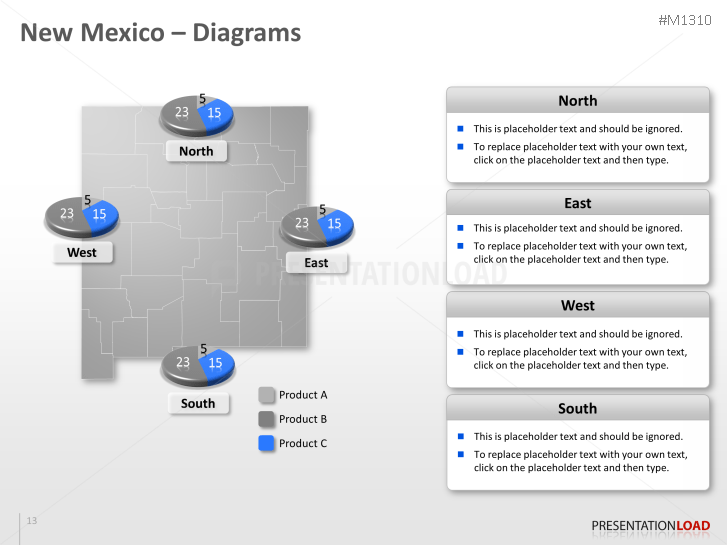 PowerPoint Map New Mexico Counties (USA) | PresentationLoad