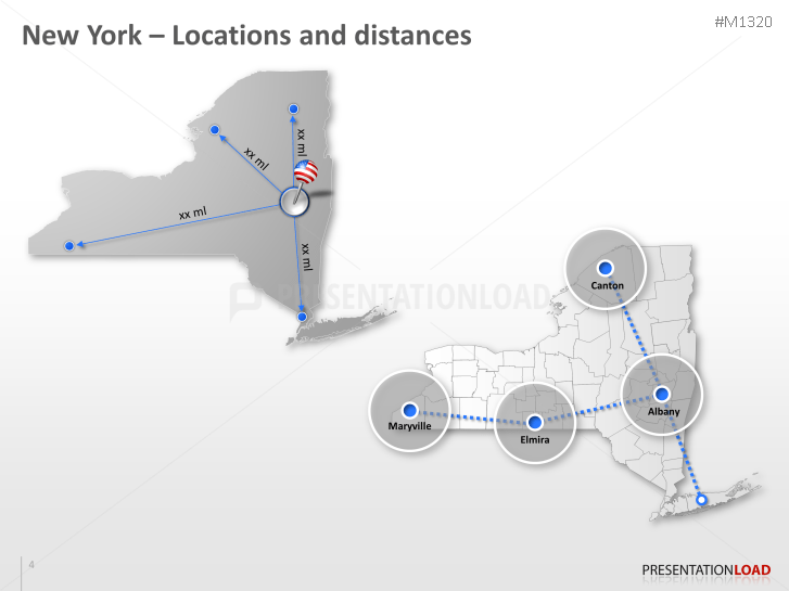 PowerPoint Map New York Counties (USA) | PresentationLoad
