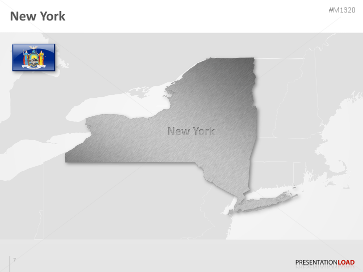 PowerPoint Map New York Counties (USA) | PresentationLoad