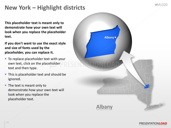 PowerPoint Map New York Counties (USA) | PresentationLoad
