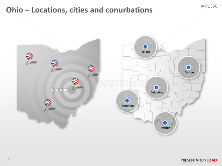 PowerPoint Map Ohio Counties (USA) | PresentationLoad
