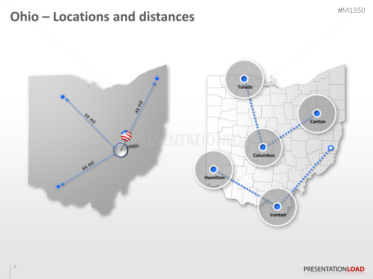 PowerPoint Map Ohio Counties (USA) | PresentationLoad