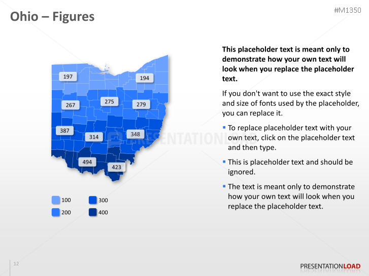 PowerPoint Map Ohio Counties (USA) | PresentationLoad