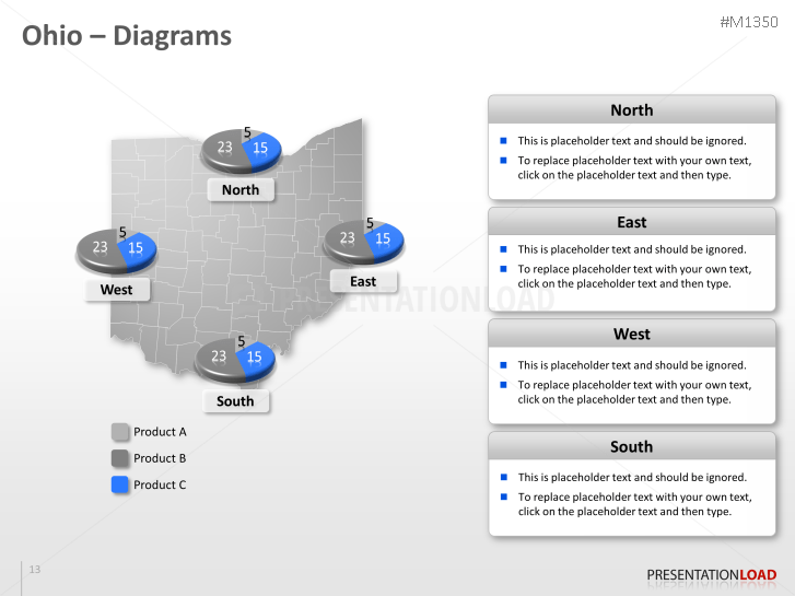 PowerPoint Map Ohio Counties (USA) | PresentationLoad