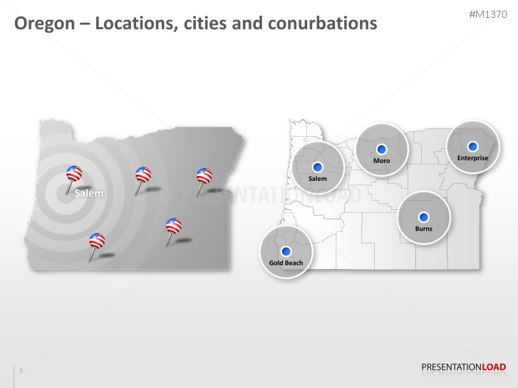 PowerPoint Map Oregon Counties (USA) | PresentationLoad