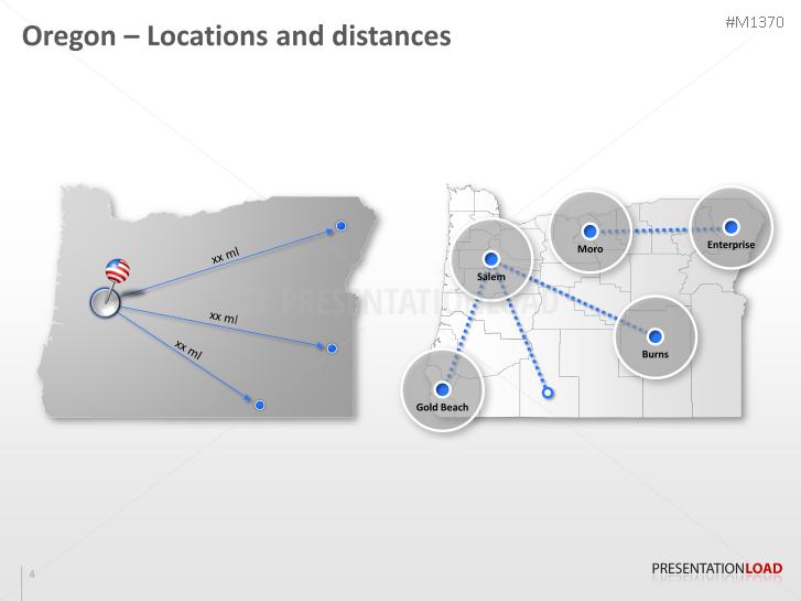 PowerPoint Map Oregon Counties (USA) | PresentationLoad
