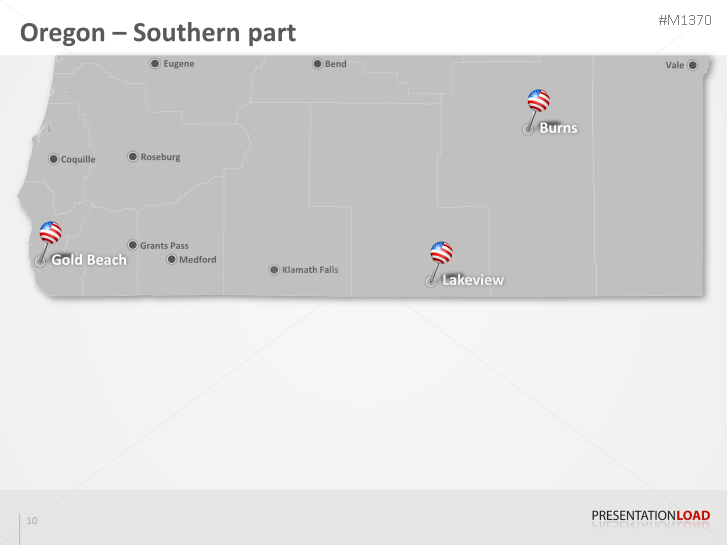 PowerPoint Map Oregon Counties (USA) | PresentationLoad