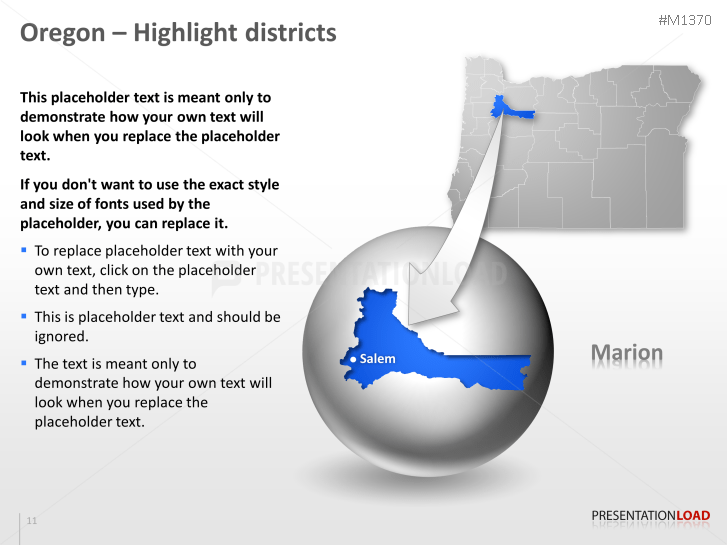PowerPoint Map Oregon Counties (USA) | PresentationLoad