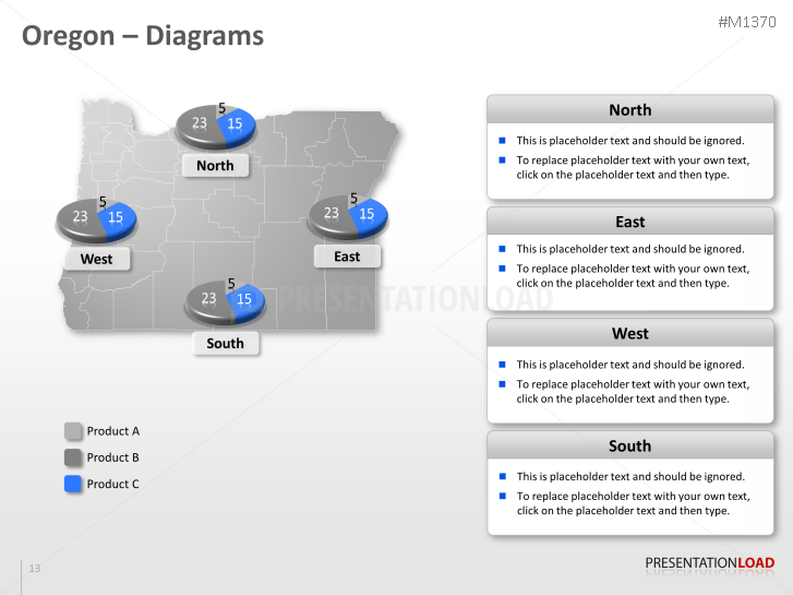 PowerPoint Map Oregon Counties (USA) | PresentationLoad