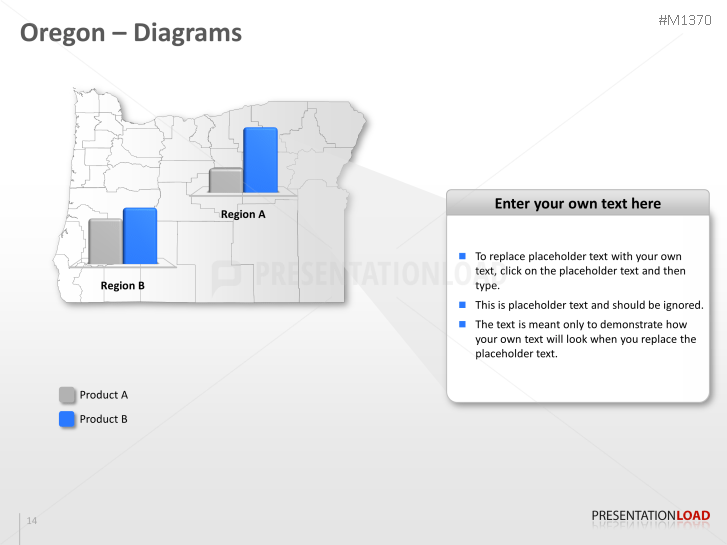 PowerPoint Map Oregon Counties (USA) | PresentationLoad
