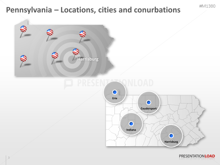 PowerPoint Map Pennsylvania Counties (USA) | PresentationLoad