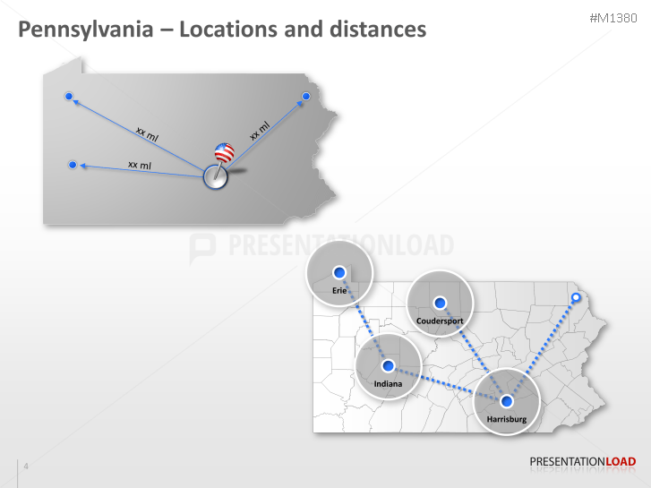 PowerPoint Map Pennsylvania Counties (USA) | PresentationLoad