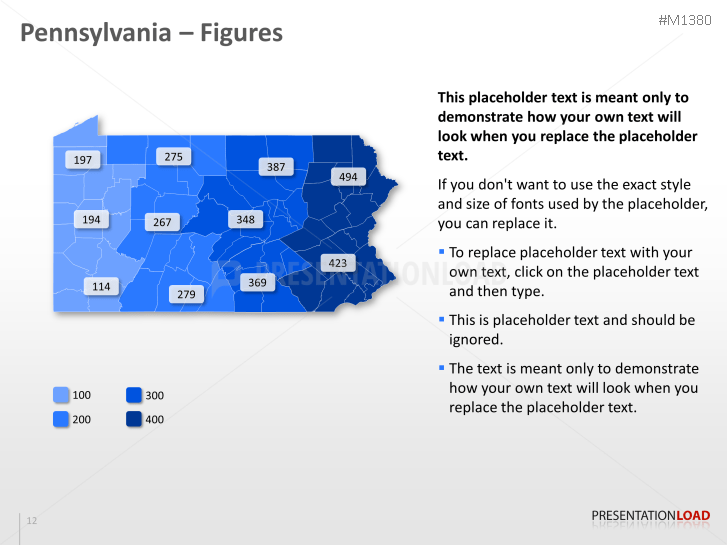 PowerPoint Map Pennsylvania Counties (USA) | PresentationLoad