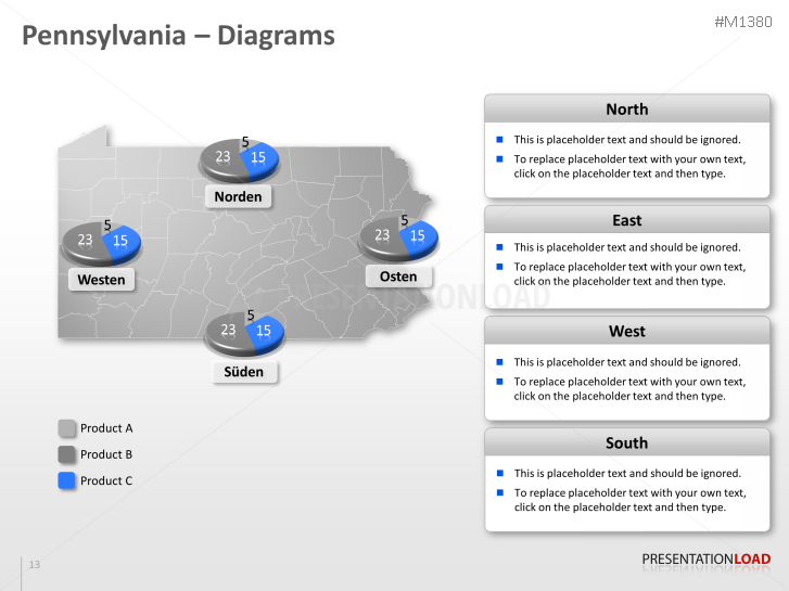 PowerPoint Map Pennsylvania Counties (USA) | PresentationLoad