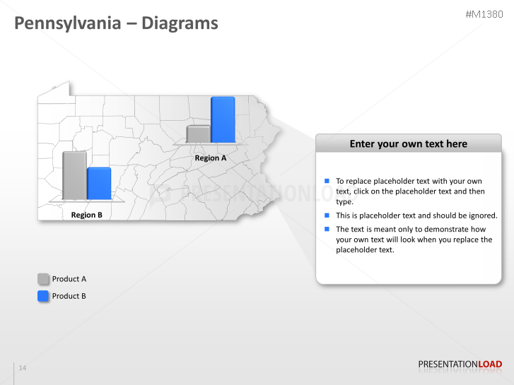 PowerPoint Map Pennsylvania Counties (USA) | PresentationLoad
