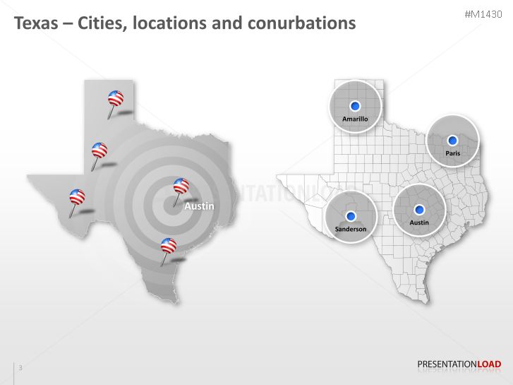 PowerPoint Map Texas Counties (USA) | PresentationLoad