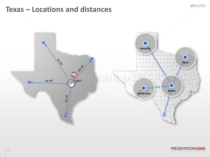 PowerPoint Map Texas Counties (USA) | PresentationLoad