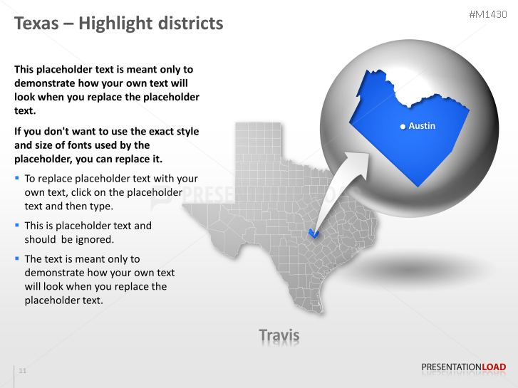 PowerPoint Map Texas Counties (USA) | PresentationLoad