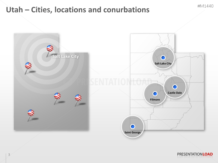 PowerPoint Map Utah Counties | PresentationLoad