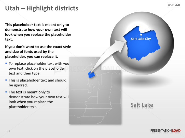 PowerPoint Map Utah Counties | PresentationLoad