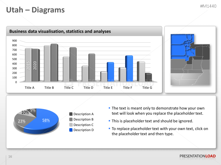 PowerPoint Map Utah Counties | PresentationLoad
