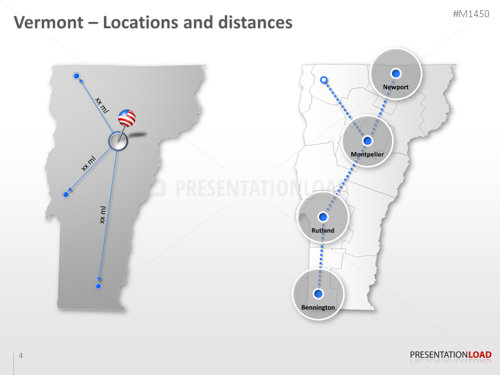PowerPoint Map Vermont Counties (USA) | PresentationLoad
