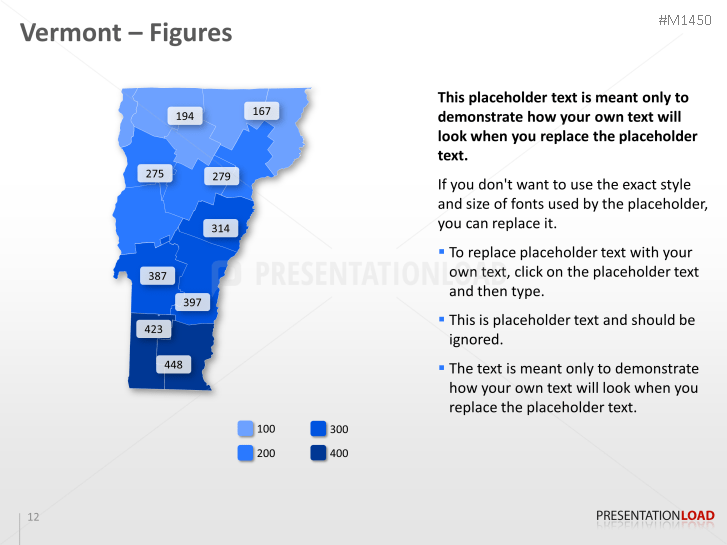 PowerPoint Map Vermont Counties (USA) | PresentationLoad