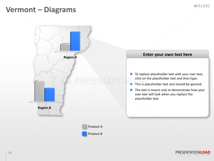 PowerPoint Map Vermont Counties (USA) | PresentationLoad