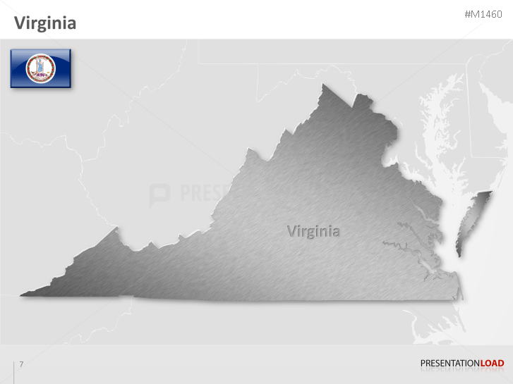 PowerPoint Landkarte Virginia Counties (USA) | PresentationLoad