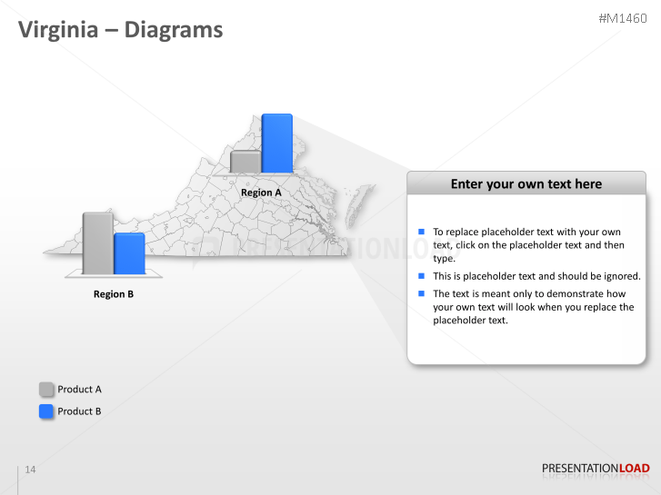 PowerPoint Map Virginia Counties (USA) | PresentationLoad
