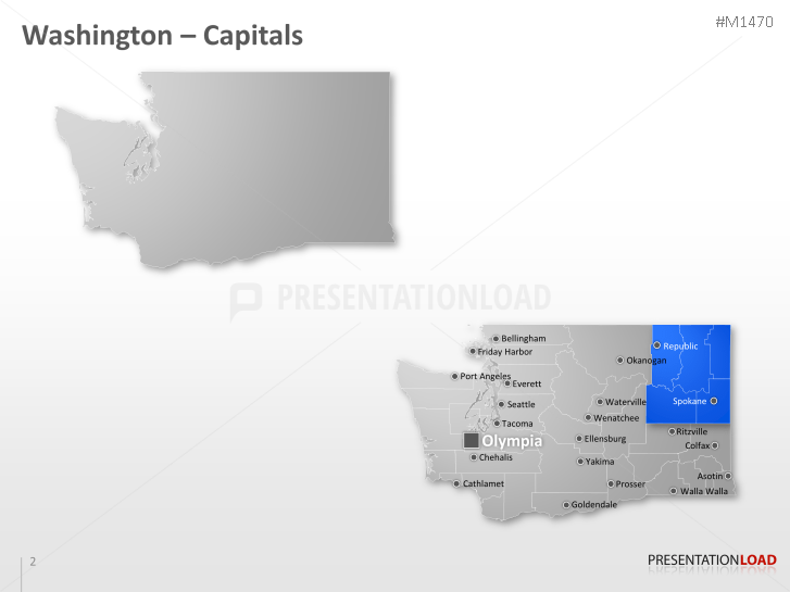 PowerPoint Map Washington Counties | PresentationLoad
