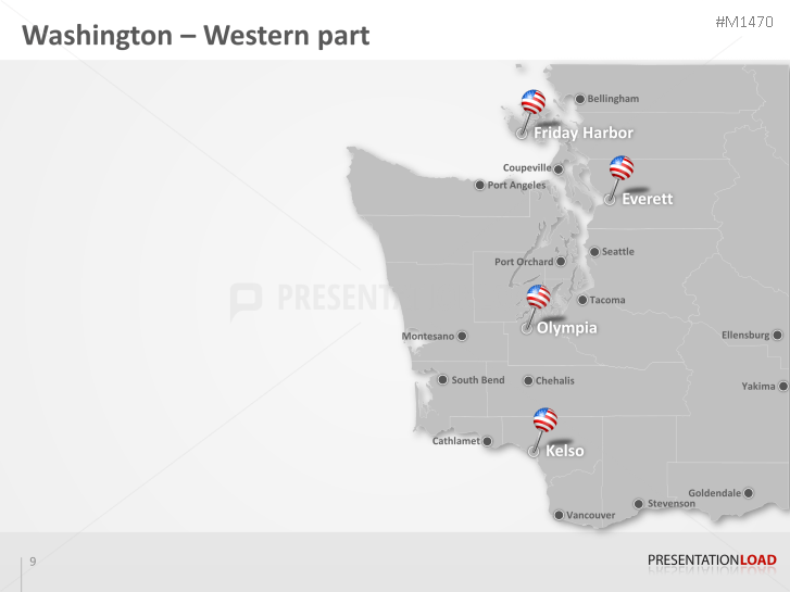 PowerPoint Map Washington Counties | PresentationLoad