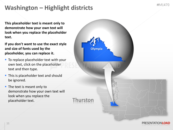 PowerPoint Map Washington Counties | PresentationLoad