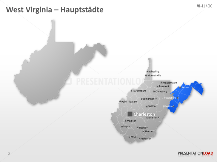 Powerpoint Landkarte West Virginia Counties – HJHI