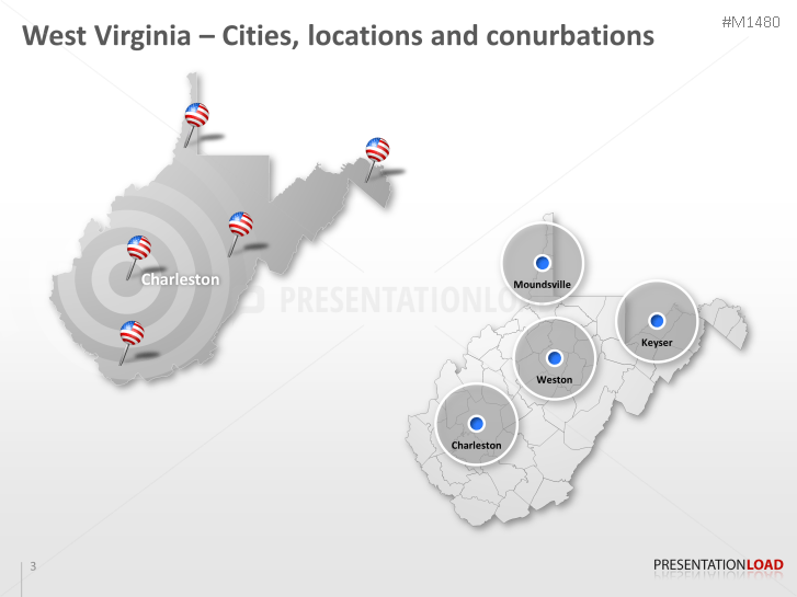 PowerPoint Map West Virginia Counties (USA) | PresentationLoad
