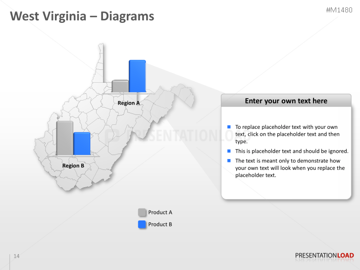 PowerPoint Map West Virginia Counties (USA) | PresentationLoad