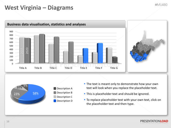 PowerPoint Map West Virginia Counties (USA) | PresentationLoad