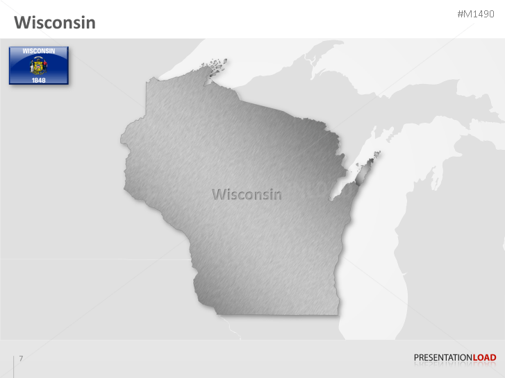 PowerPoint Landkarte Wisconsin Counties (USA) | PresentationLoad