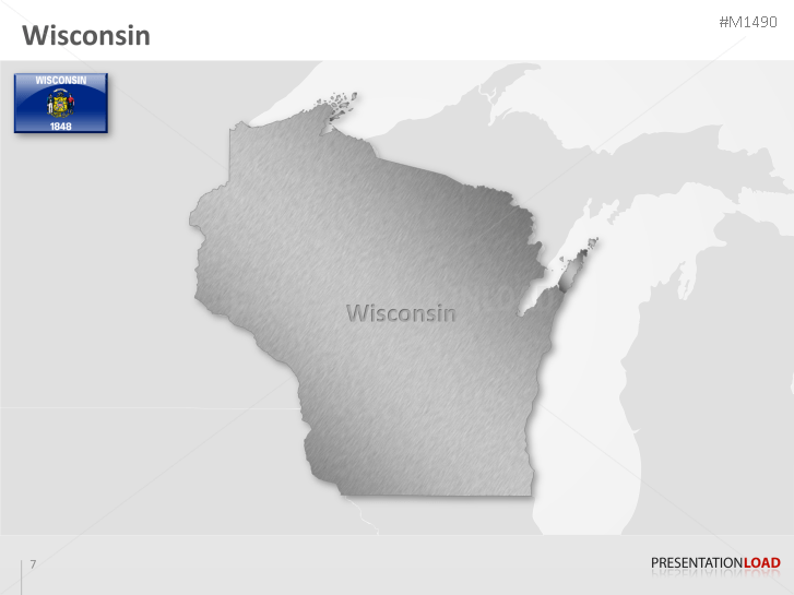 PowerPoint Map Wisconsin Counties (USA) | PresentationLoad