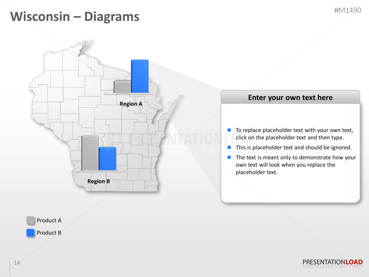 PowerPoint Map Wisconsin Counties (USA) | PresentationLoad