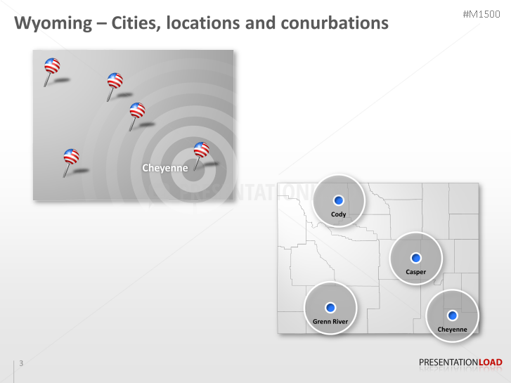 PowerPoint Map Wyoming Counties (USA) | PresentationLoad