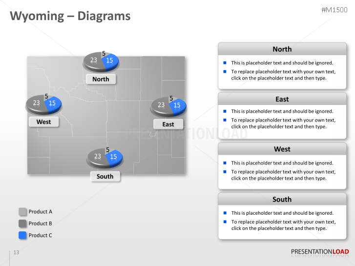 PowerPoint Map Wyoming Counties (USA) | PresentationLoad