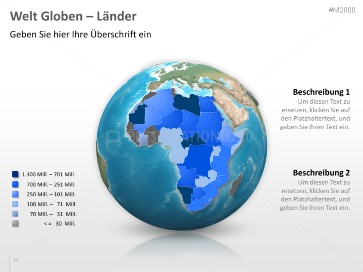 Globus-Set - Länder | PowerPoint Vorlage | PresentationLoad