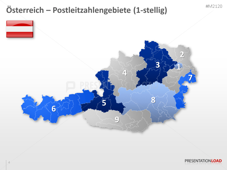 Österreich - PLZ (2-stellig) | PowerPoint Vorlage | PresentationLoad