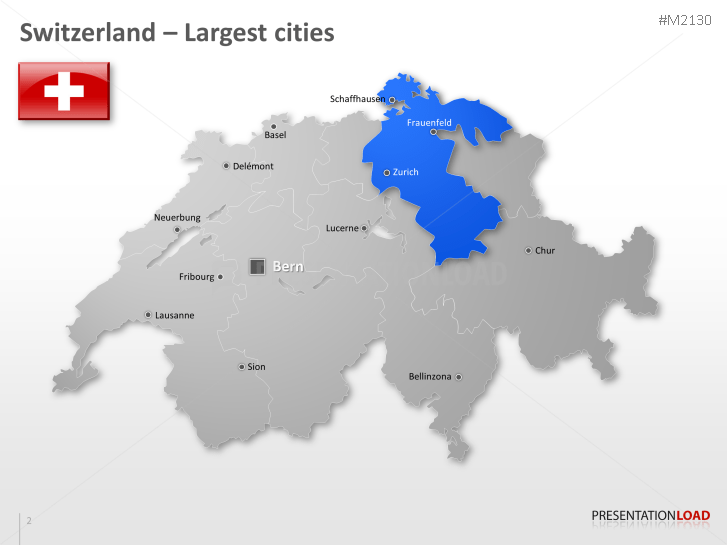 PowerPoint Map Switzerland with ZIP (1 Digit) | PresentationLoad