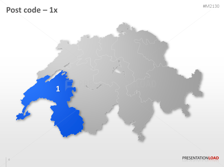 PowerPoint Map Switzerland with ZIP (1 Digit) | PresentationLoad