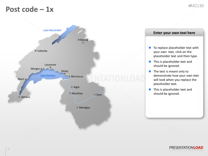 PowerPoint Map Switzerland with ZIP (1 Digit) | PresentationLoad