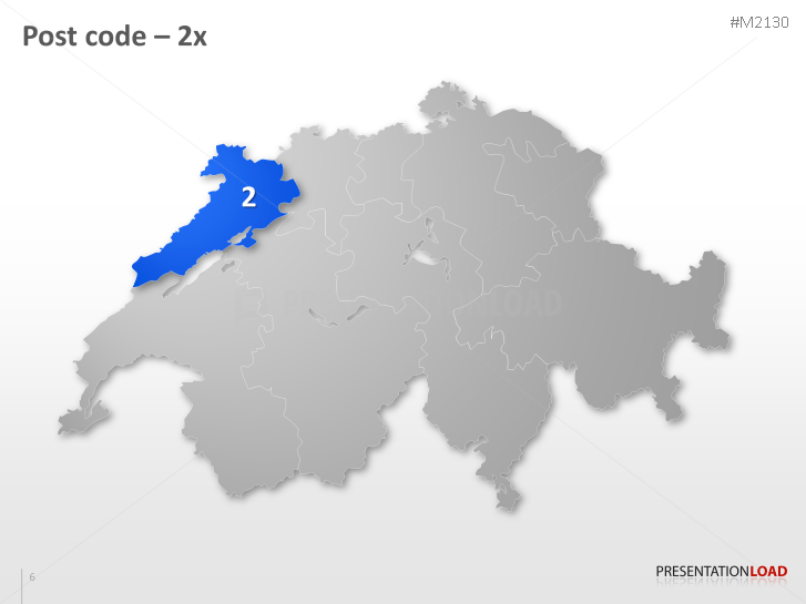 PowerPoint Map Switzerland with ZIP (1 Digit) | PresentationLoad