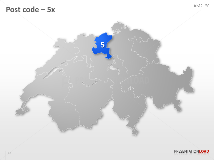 PowerPoint Map Switzerland with ZIP (1 Digit) | PresentationLoad