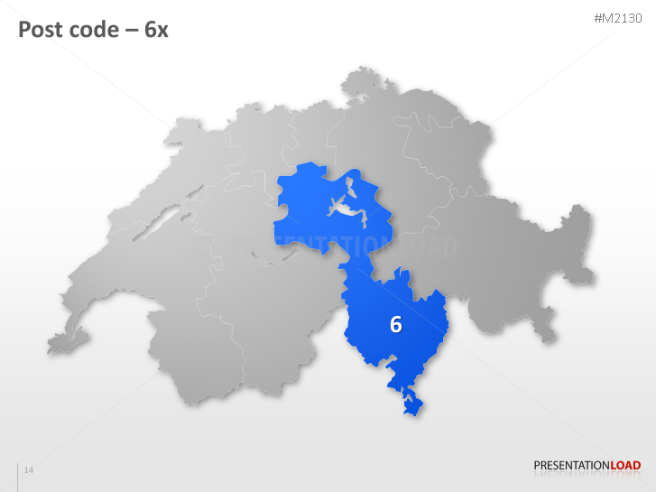 PowerPoint Map Switzerland with ZIP (1 Digit) | PresentationLoad